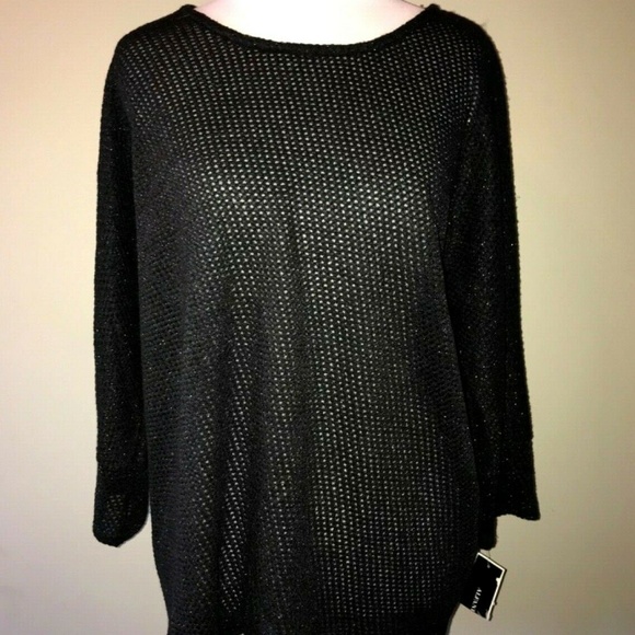 Alfani | Sweaters | Alfani Womens Sweater Deep Black Jewel Tone Small ...